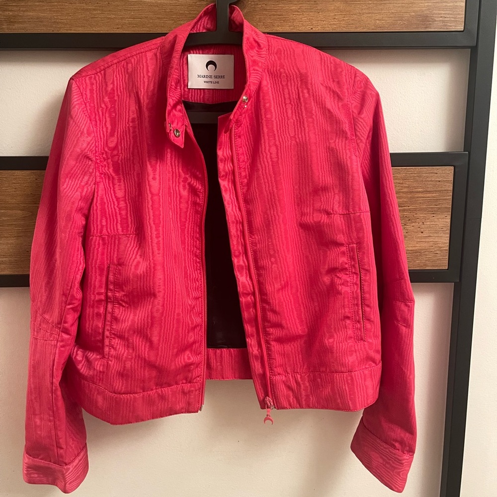 Marine Serre Boxy Moire Track Jacket - Gem